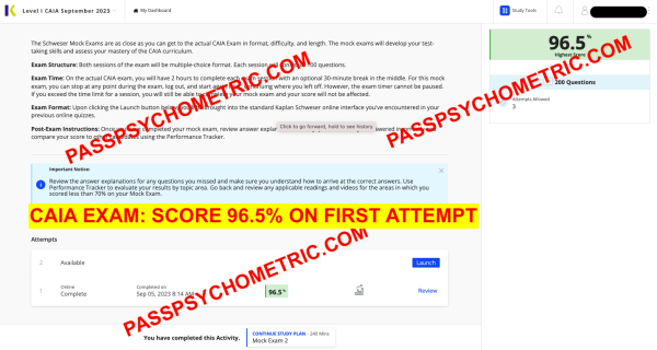 PassPsychometric Approach to CAIA Success